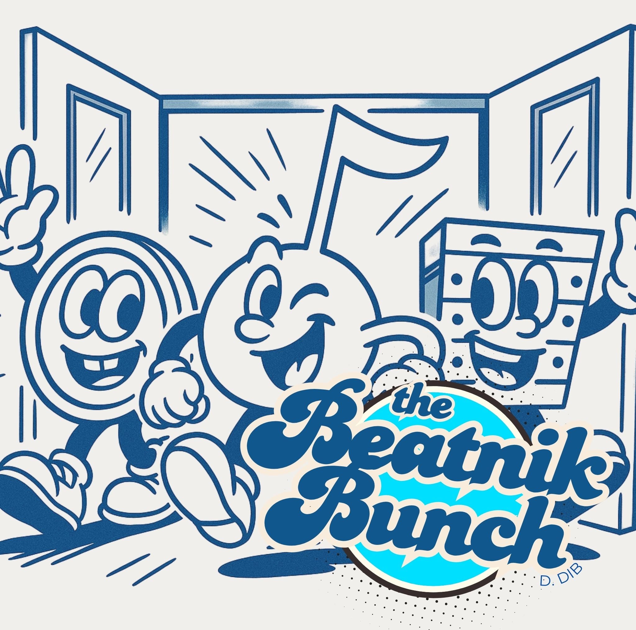 The Beatnik Bunch – Unhinged Retro Band Characters | D. DIB